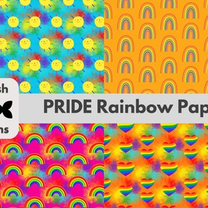 PRIDE Rainbow Background Printable Papers JPG 300dpi - Etsy