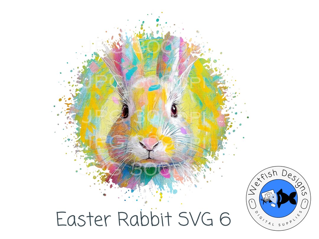 Color Splash Easter Rabbit Pop Art SVG Cutting File for T-shirts ...