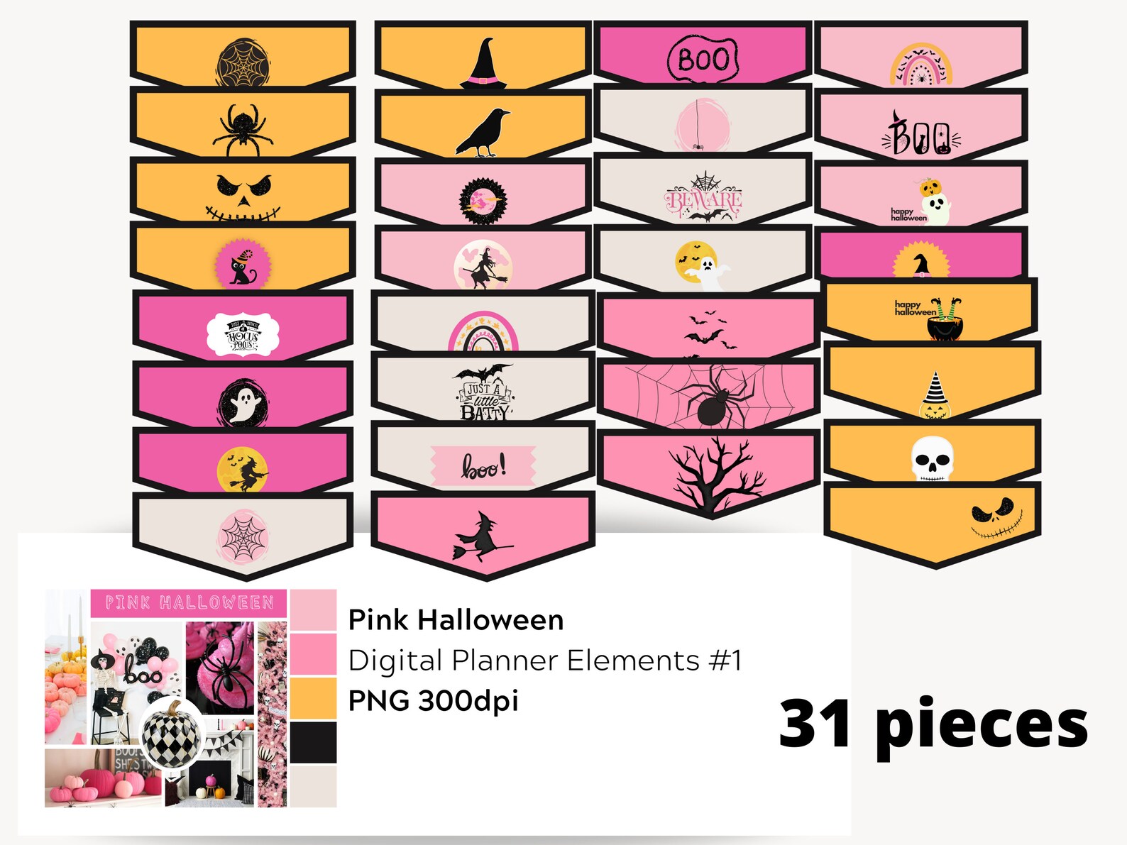 Labels for Digital Planner Halloween Scrapbook Fall Cute Printable ...