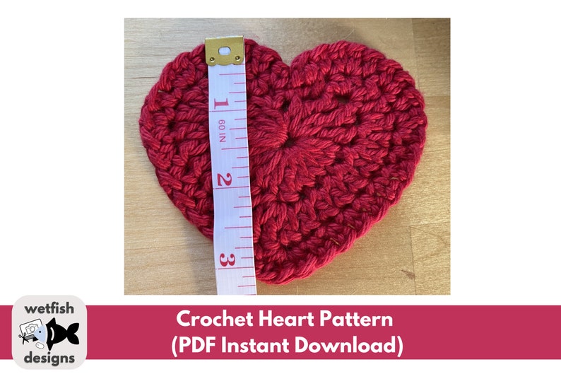 Crochet Heart Pattern PDF Instant Download 3 Sizes - Etsy