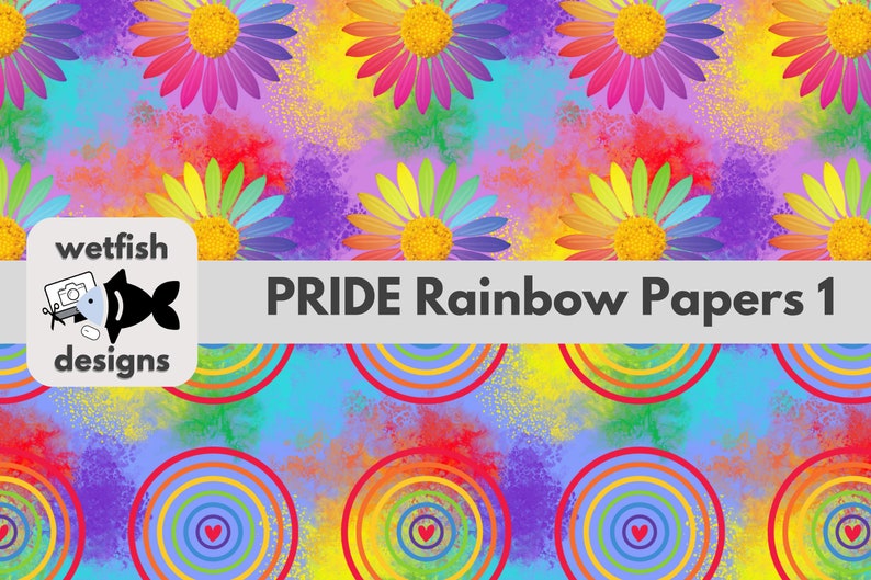 PRIDE Rainbow Background Printable Papers JPG 300dpi - Etsy