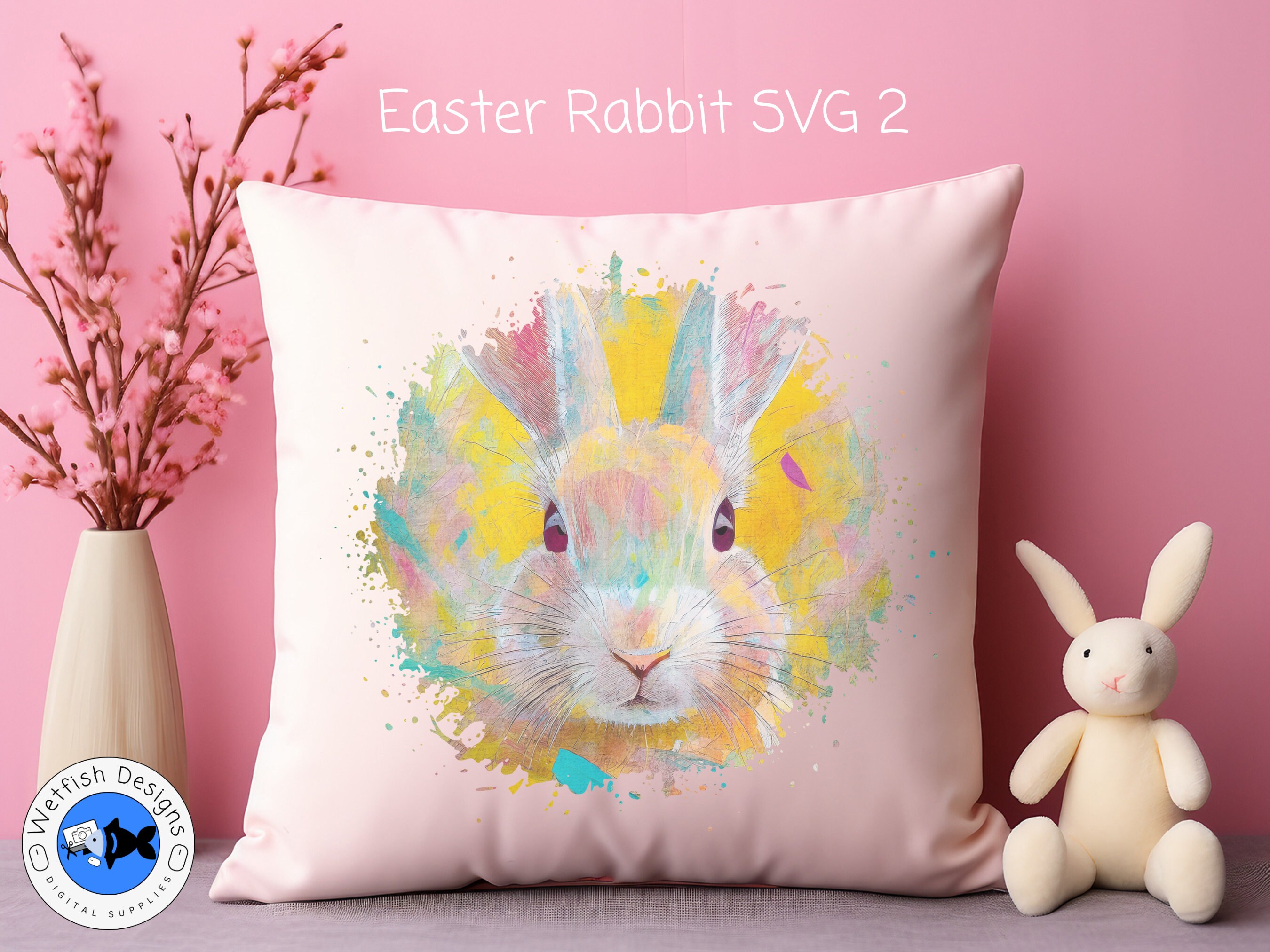 Color Splash Easter Rabbit Pop Art SVG Cutting File for T-shirts ...