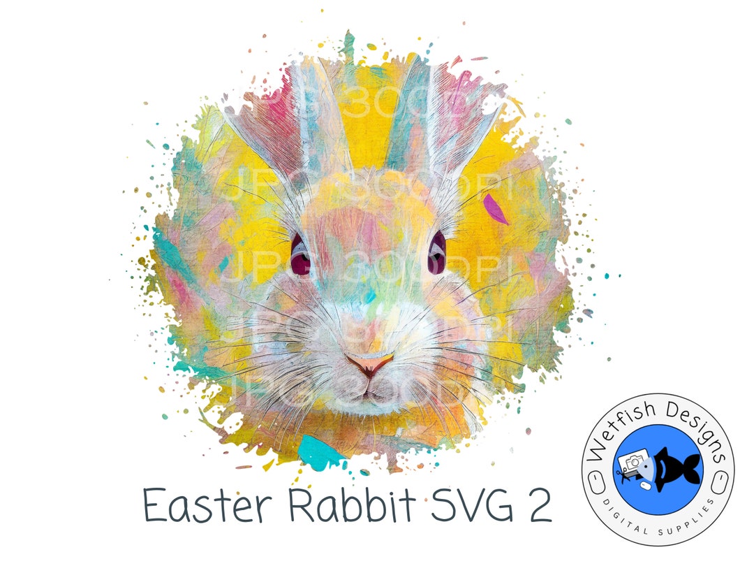 Color Splash Easter Rabbit Pop Art SVG Cutting File for T-shirts ...