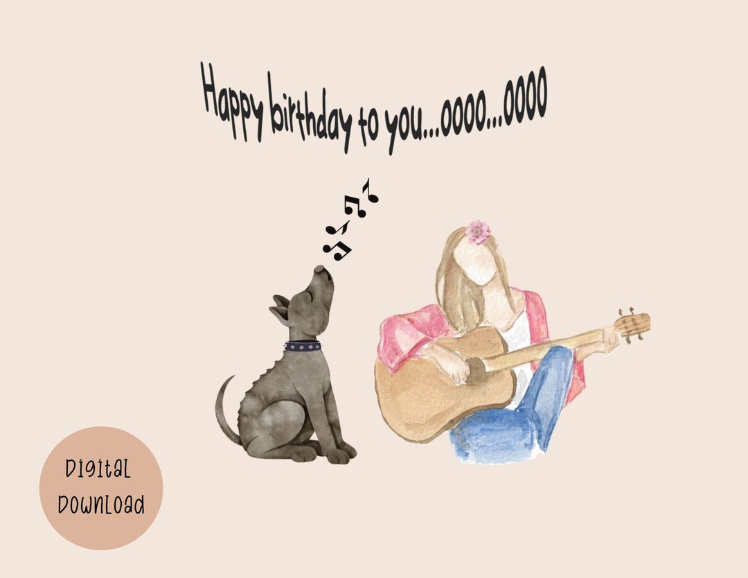 Dog Singing Birthday Postcard, Funny Dog Birthday Postcard, Dog ...