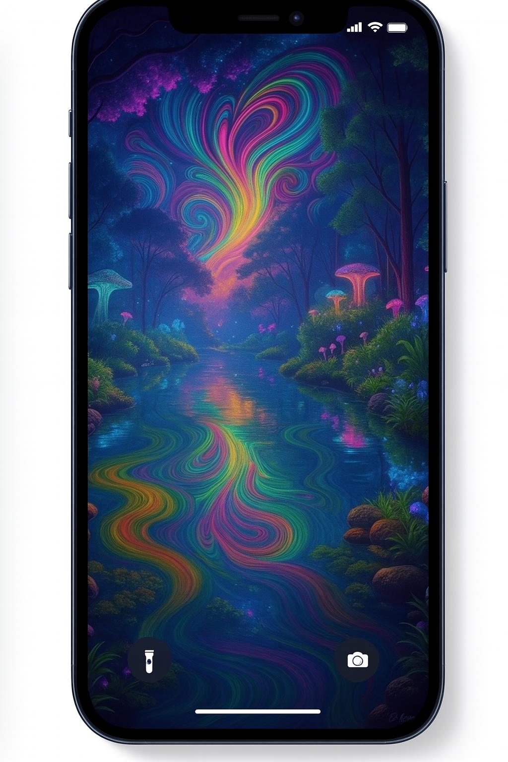 Psychedelic Wall Art, Trippy Poster Print, Rainbow Fantasy Landscape ...