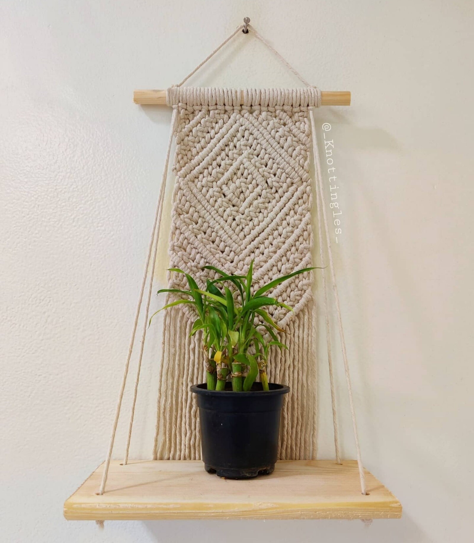 Boho Macrame Wall Shelf Macrame Plant Shelf Hanging Shelf - Etsy