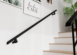 Custom Matte Black Handrail Kit with Wall Return High - Etsy Canada