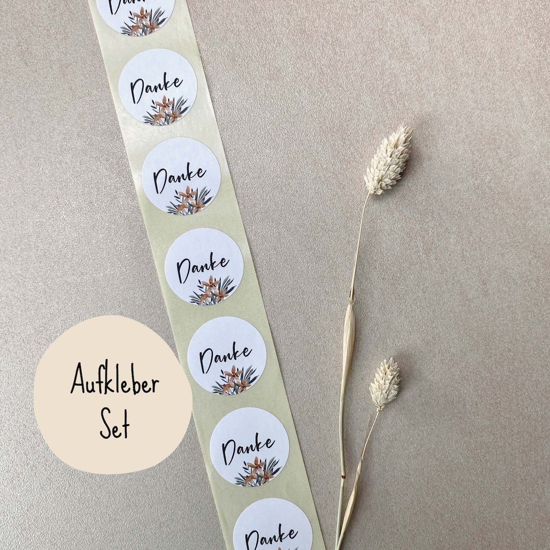 Aufkleber-set danke Sticker-set Runde Danke-aufkleber - Etsy