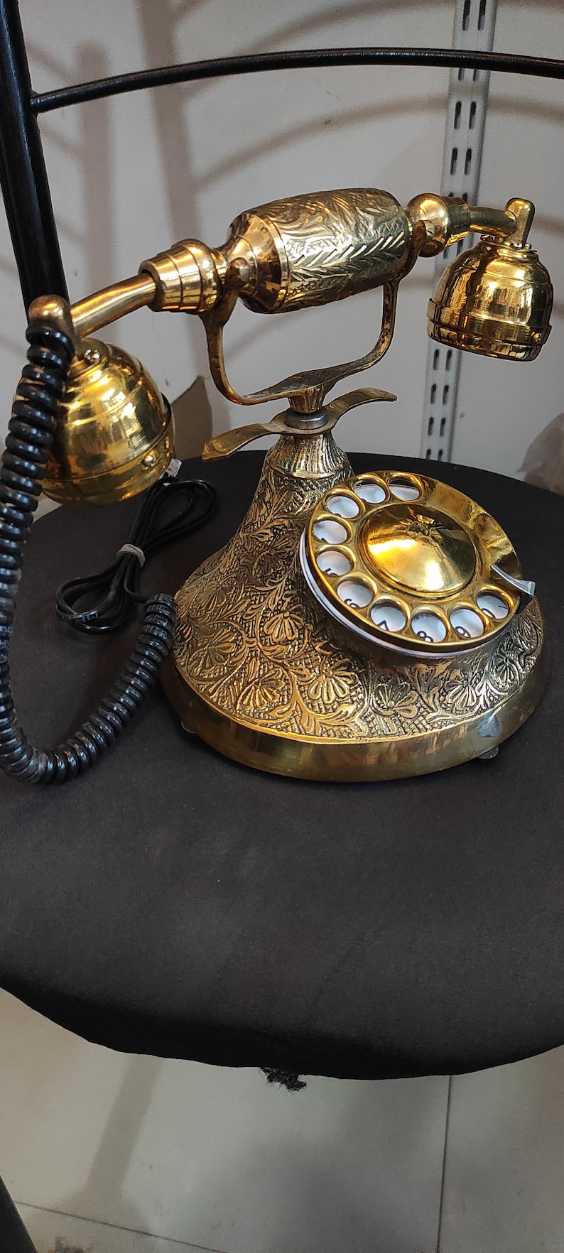 Antique Brass Rotary Dial Landline Telephone: Victorian Home Decor ...