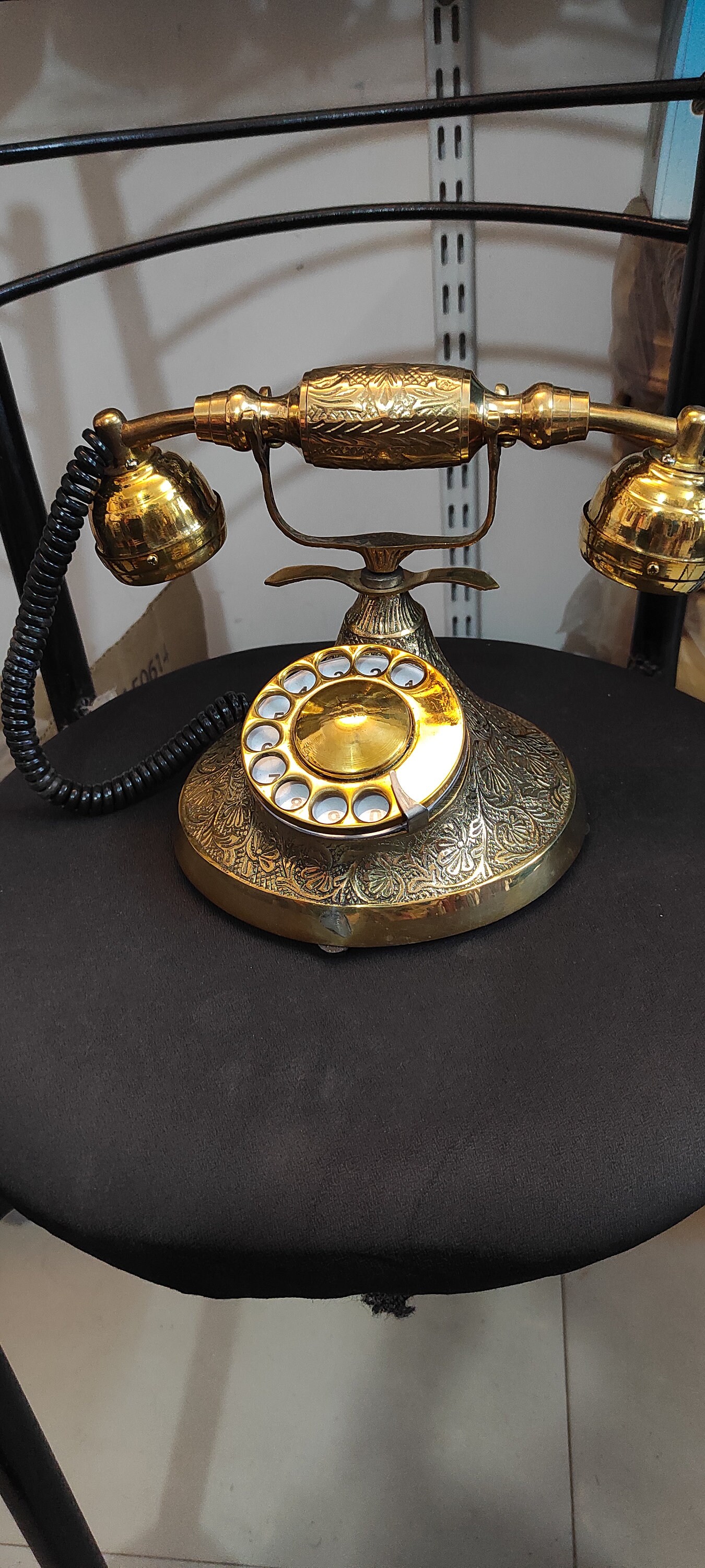Antique Brass Rotary Dial Landline Telephone: Victorian Home Decor ...