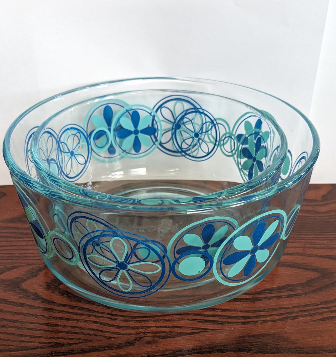 1980s Set of 2 Pyrex Nesting Mixing Bowls Seaglass Blues 7201 - Etsy