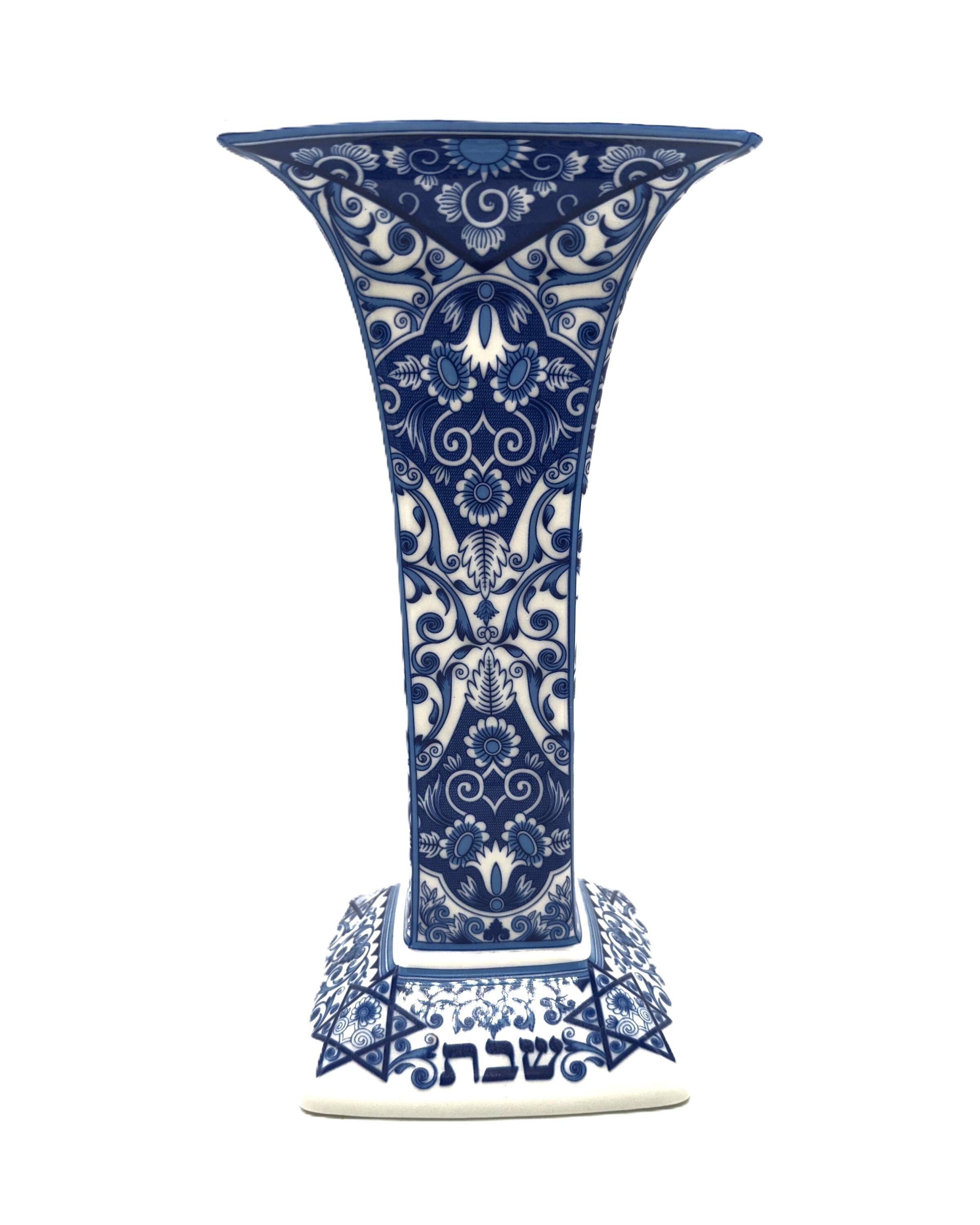 Spode Porcelain Cobalt Blue & White Sabbath Candlestick Judaica ...