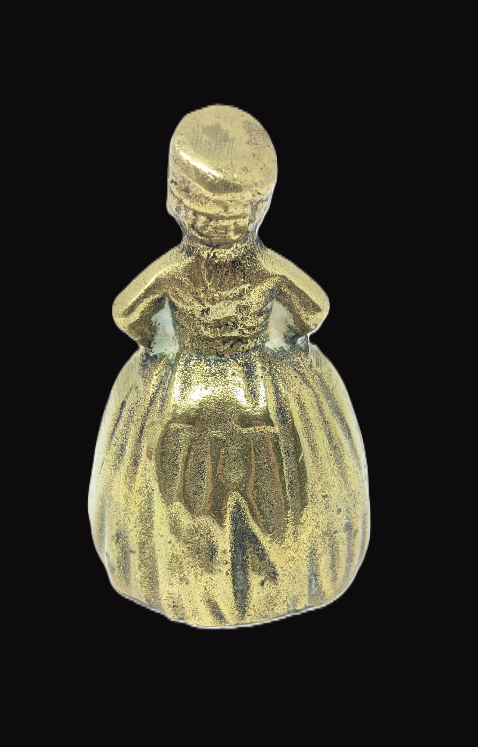 Vintage Solid Brass Desk Bell Maid Lady 3.25 X 2 X2 Weighing .51 Ounces ...