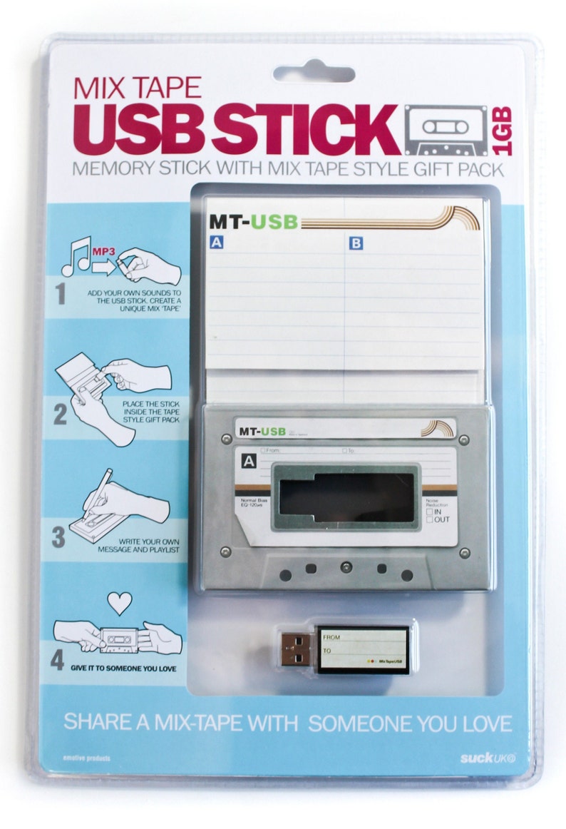 1GB USB Stick Memory Stick in Retro Mixtape Design USB Drive for Office ...