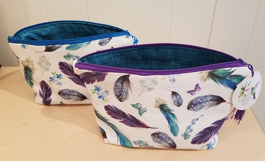 Feathers Zipper Pouch Bag - Etsy