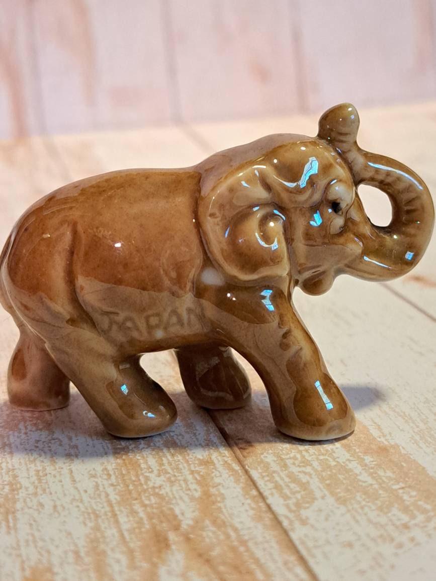 Vintage Miniature Ceramic Elephant Made in Japan - Etsy