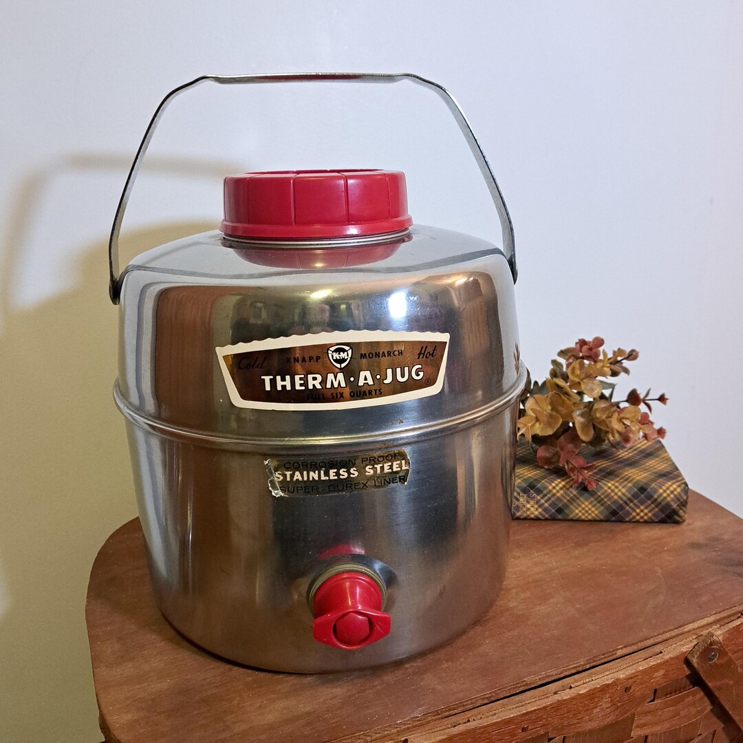 Vintage Knapp Monarch Therm-a-jug Gallon Chrome Hot/cold Liquid Thermal ...