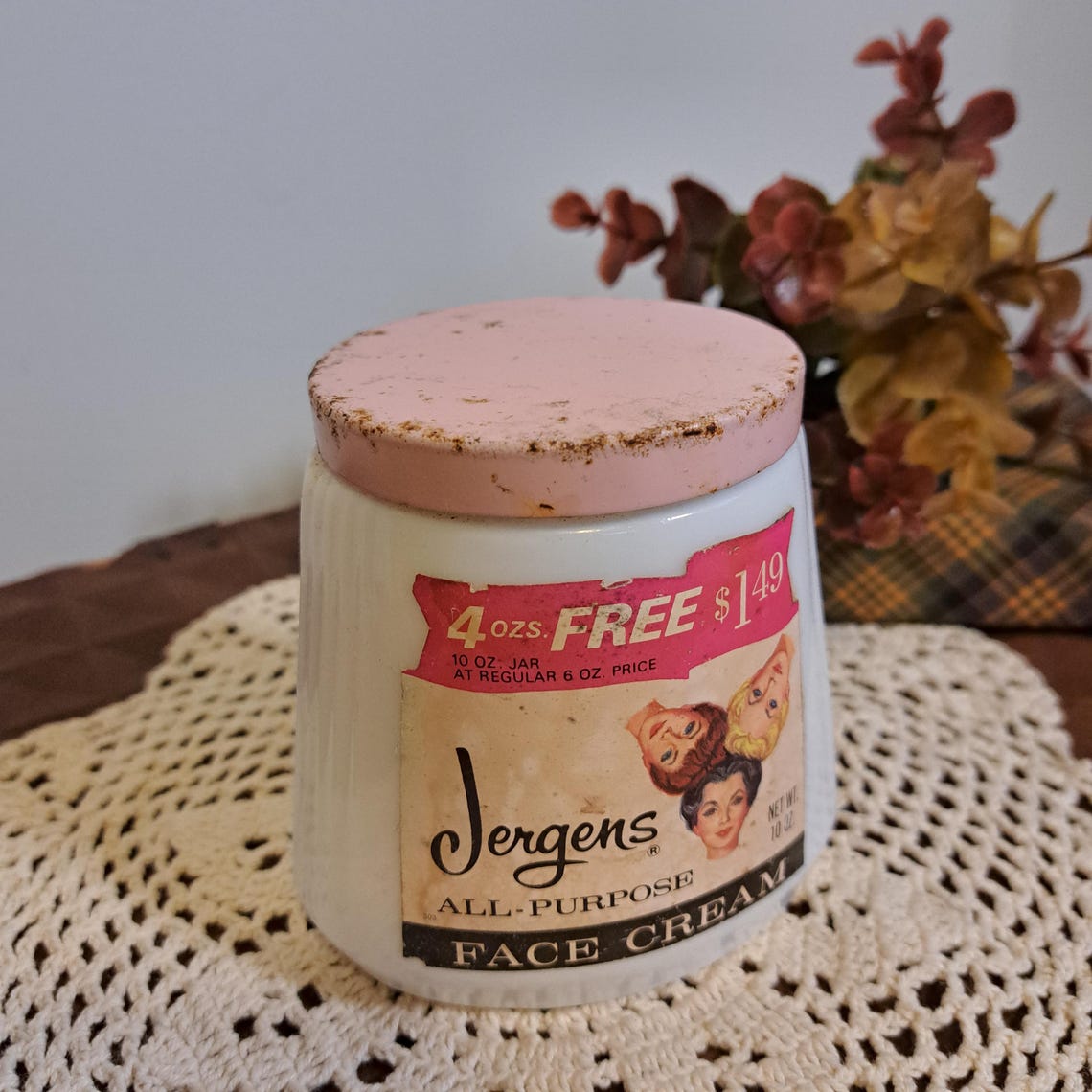 Jergens Face Cream Milk Glass Jar, Empty Jar for Display - Etsy