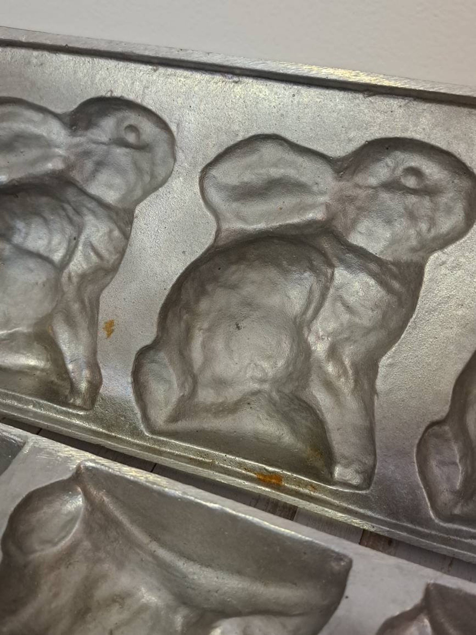 Vintage 3D, 3 Rabbit/bunny Mold, 2 Piece, Heavy Cast Aluminum - Etsy