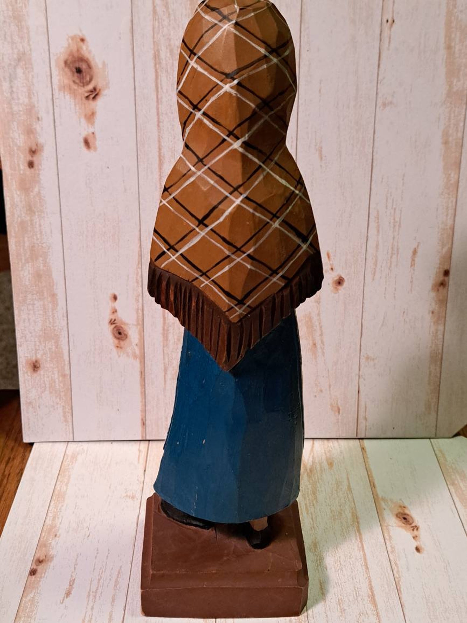 Vintage Hand Carved Old Woman 'sarah' Statue - Etsy