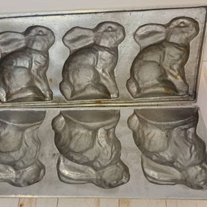 Vintage 3D, 3 Rabbit/bunny Mold, 2 Piece, Heavy Cast Aluminum - Etsy