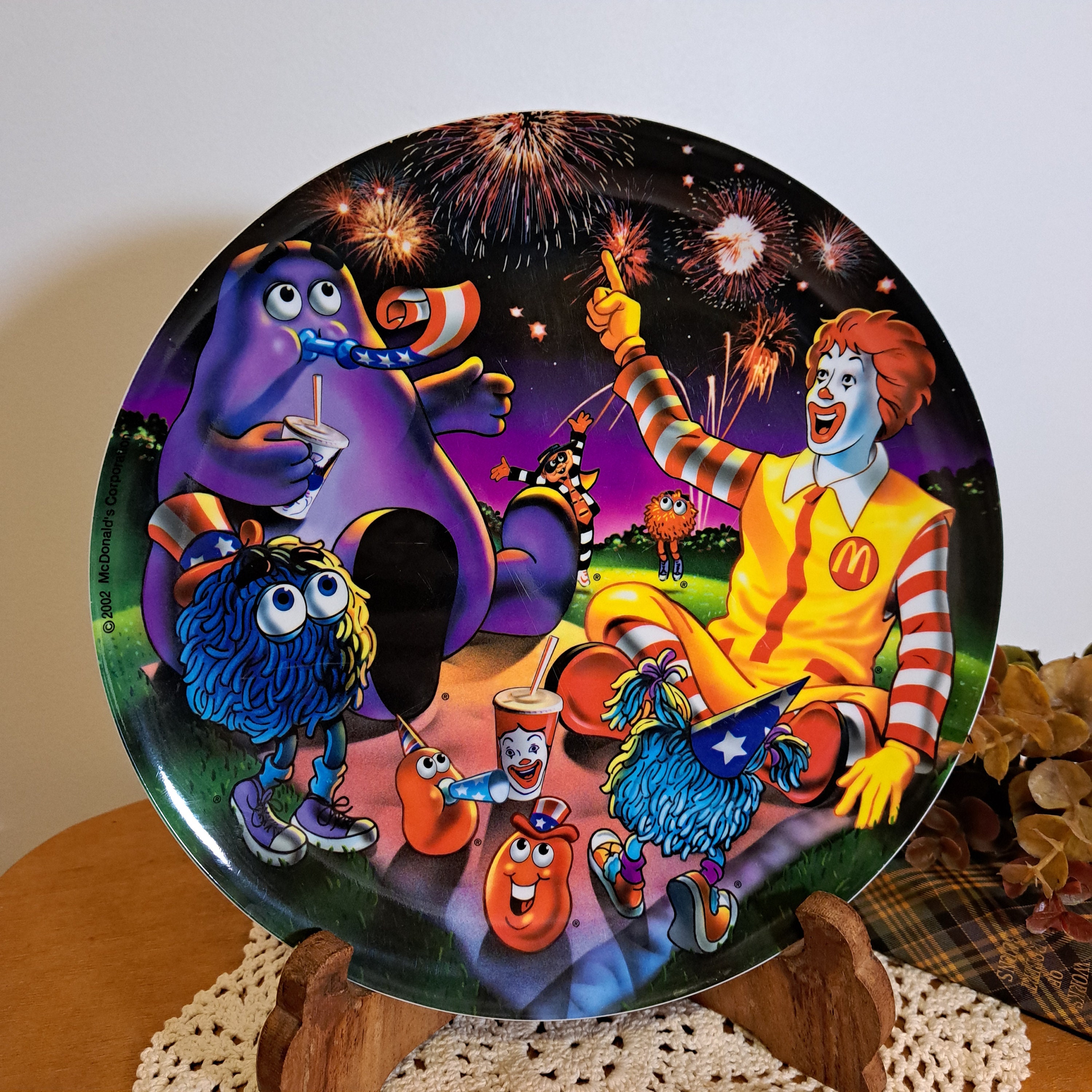 2002 Mcdonalds 4th of July Plate With Ronald Mcdonald and Friends - Etsy