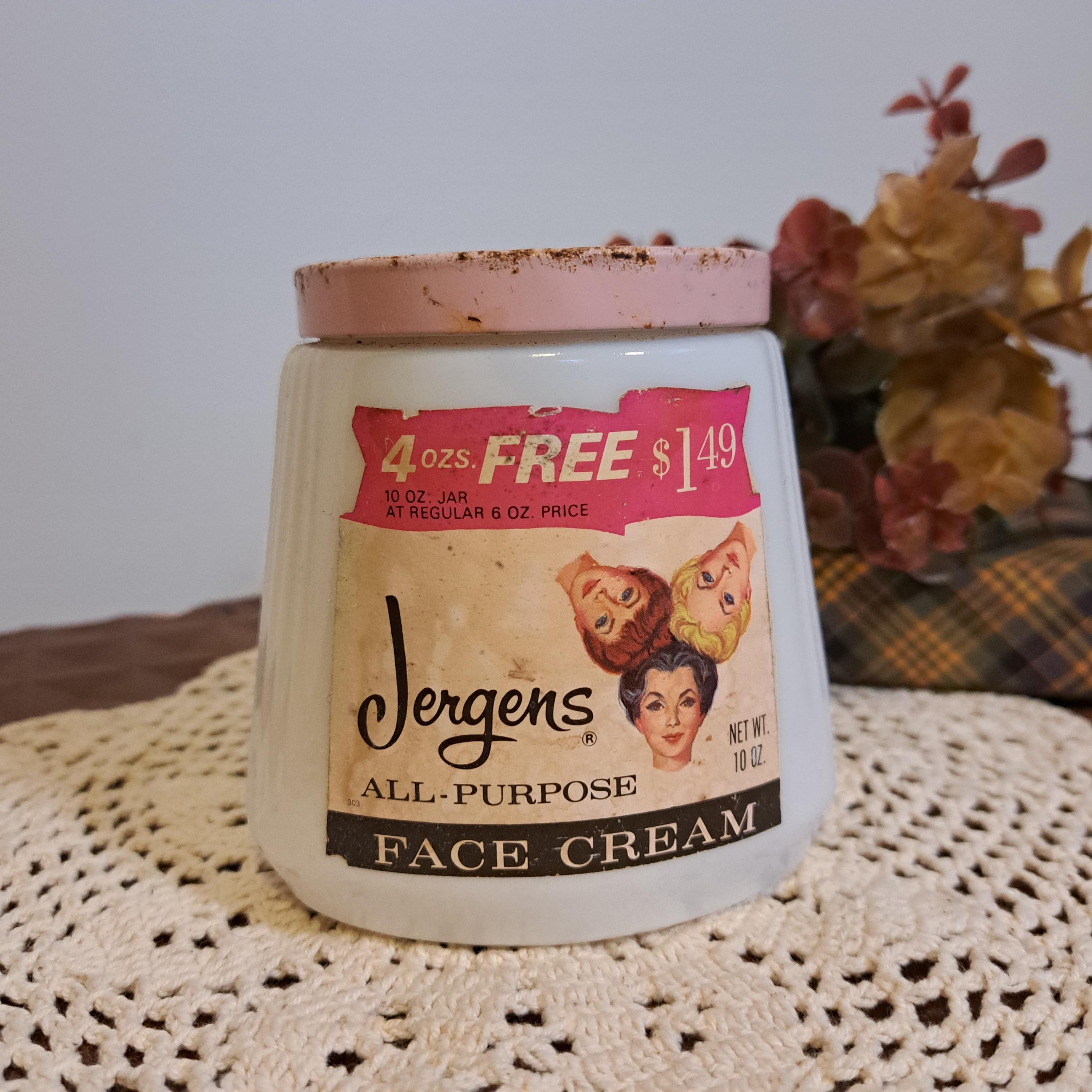 Jergens Face Cream Milk Glass Jar, Empty Jar for Display - Etsy