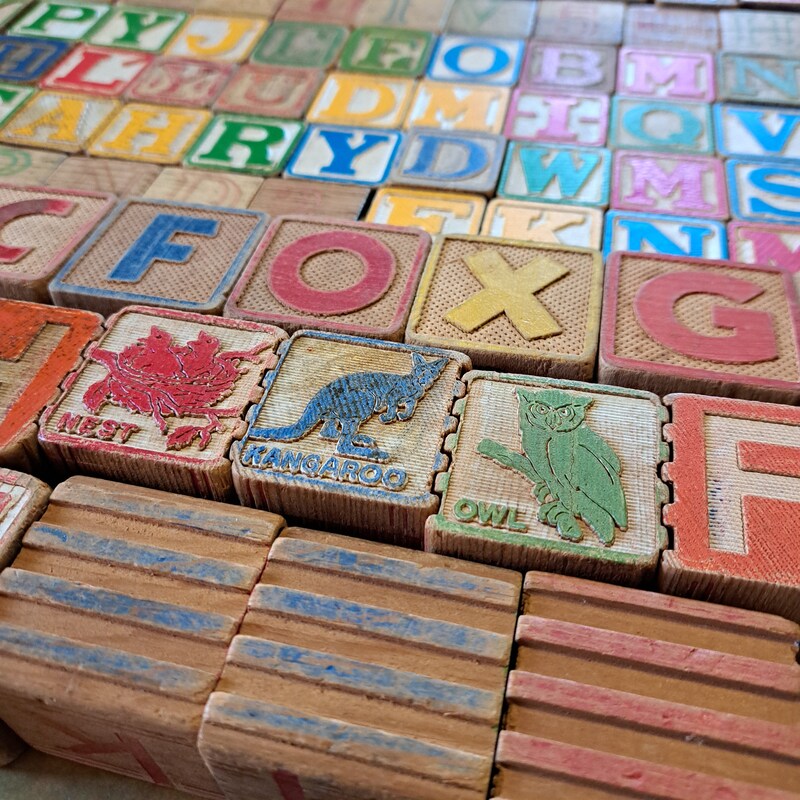 Wooden Alphabet Blocks - Etsy