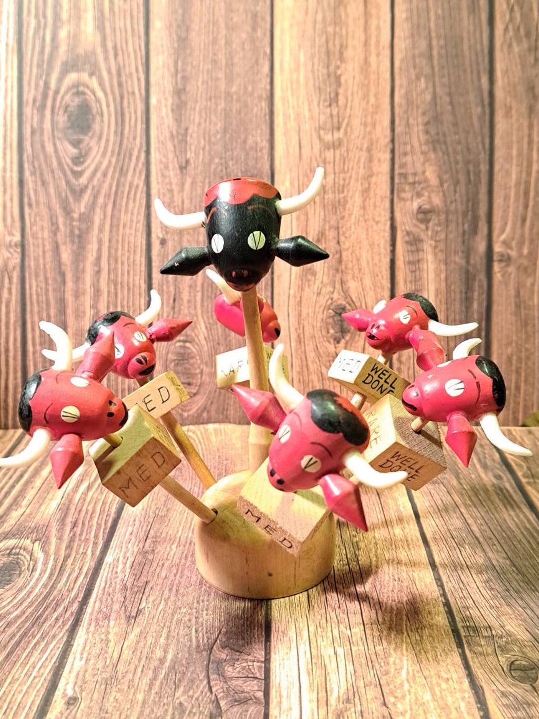 Vintage Longhorn Cow Meat Markers, Made in Japan - Etsy