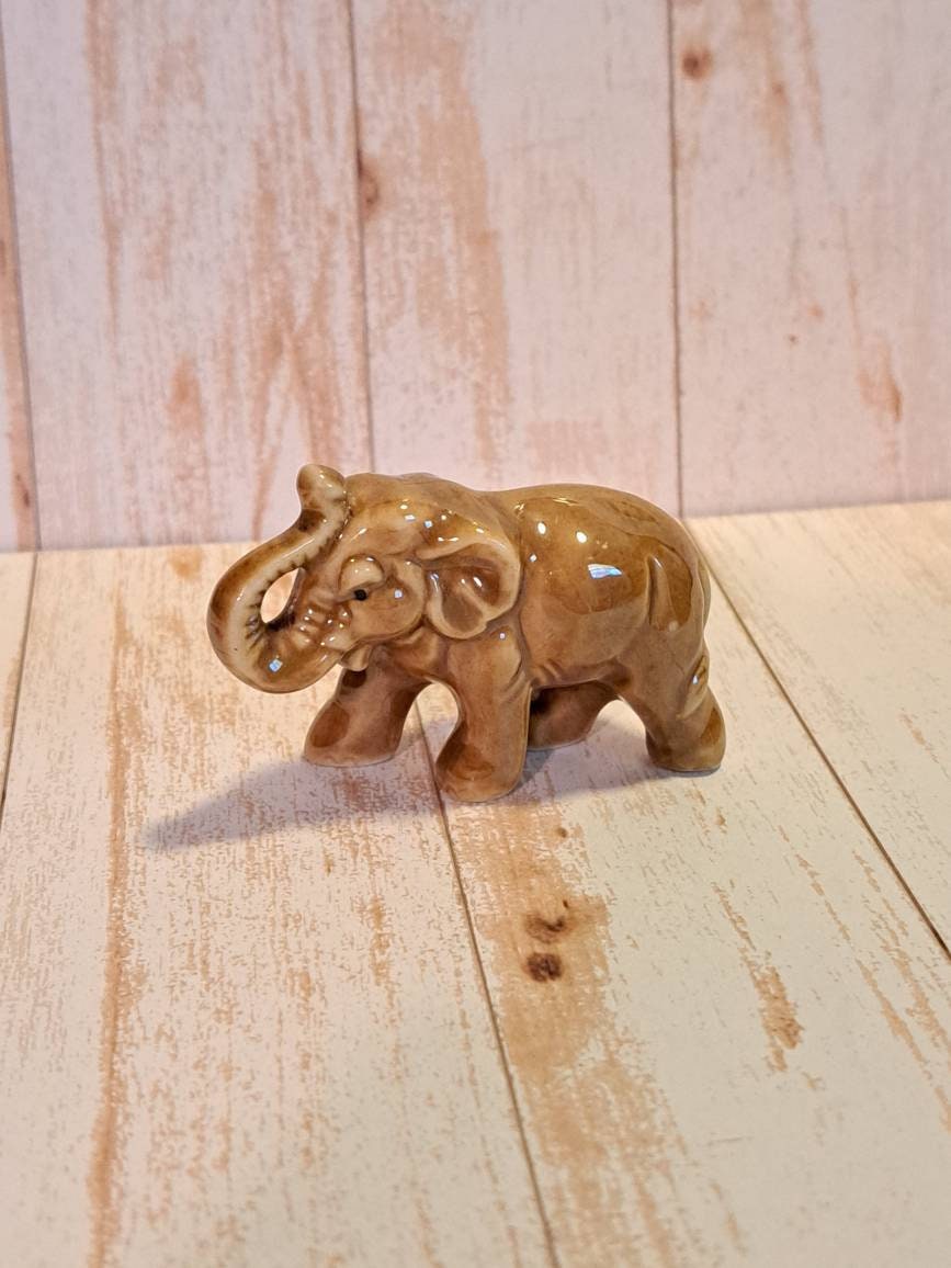 Vintage Miniature Ceramic Elephant, Made in Japan - Etsy