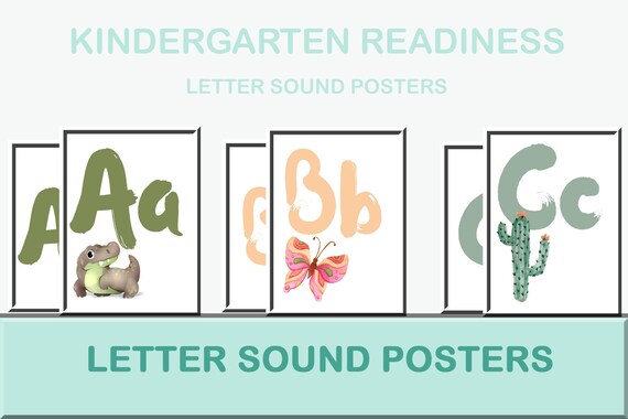 Alphabet Learning Poster Educational Posters Playroom - Etsy