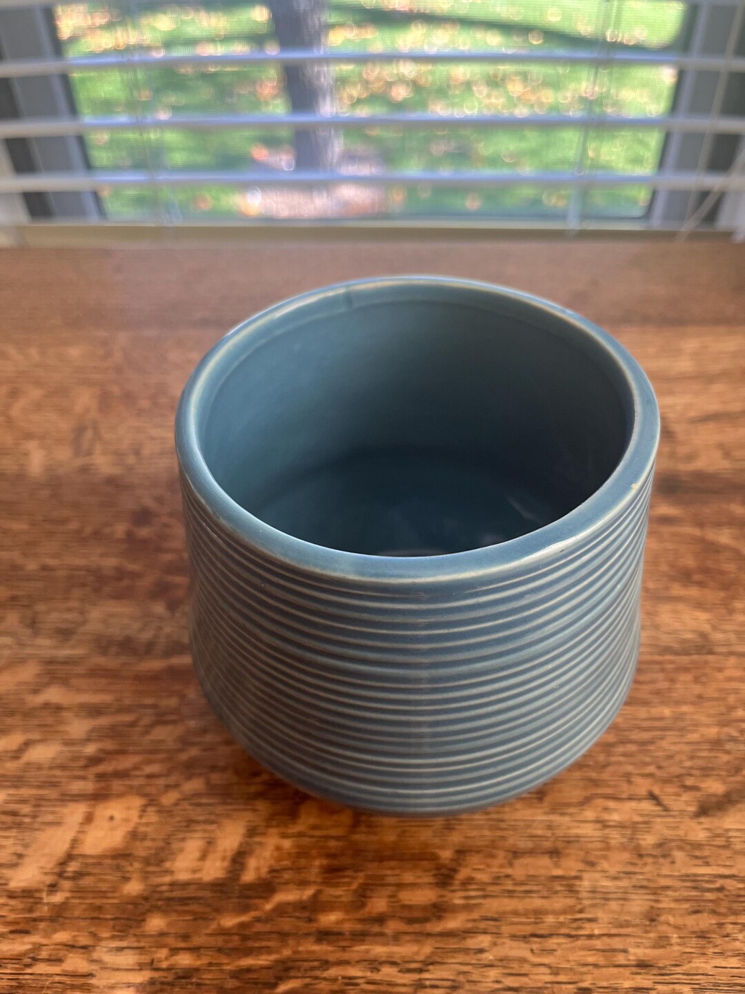 Vintage Artisan Line Mccoy Vase Planter Ribbed Blue 1960s - Etsy