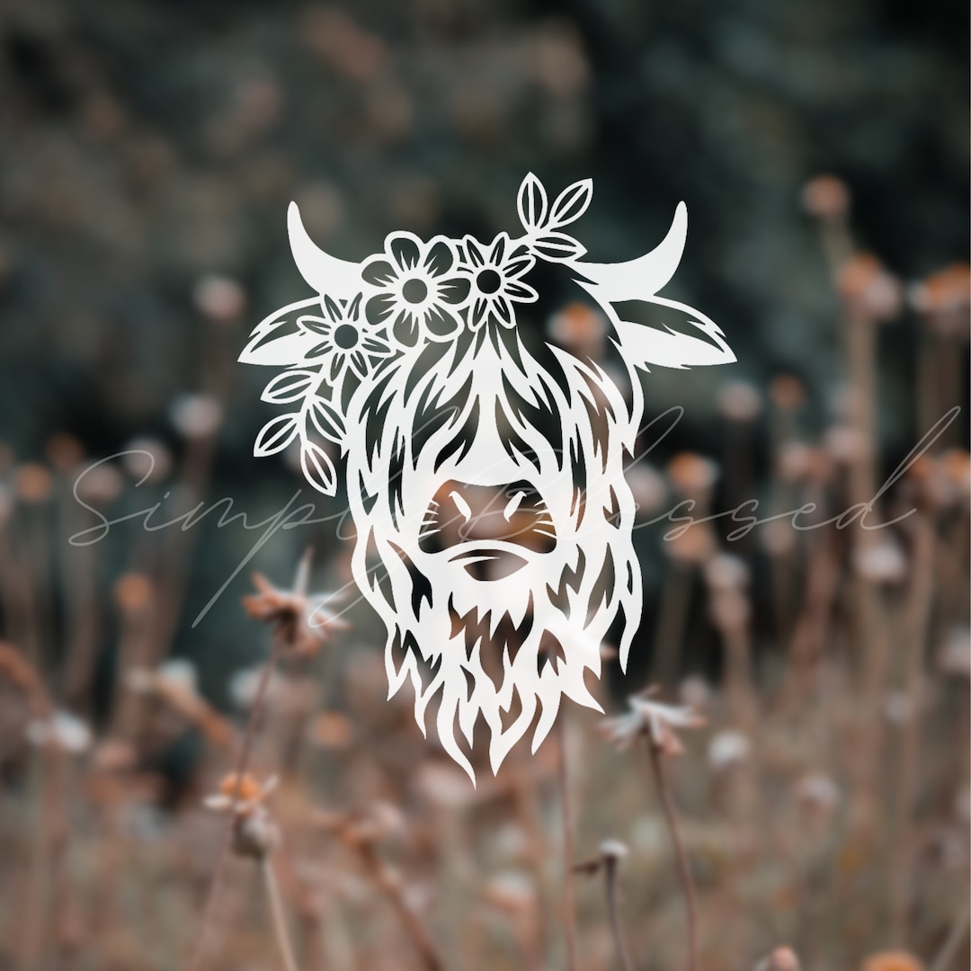Highland Cow Decal Highland Cow Sticker Stickers Cow - Etsy