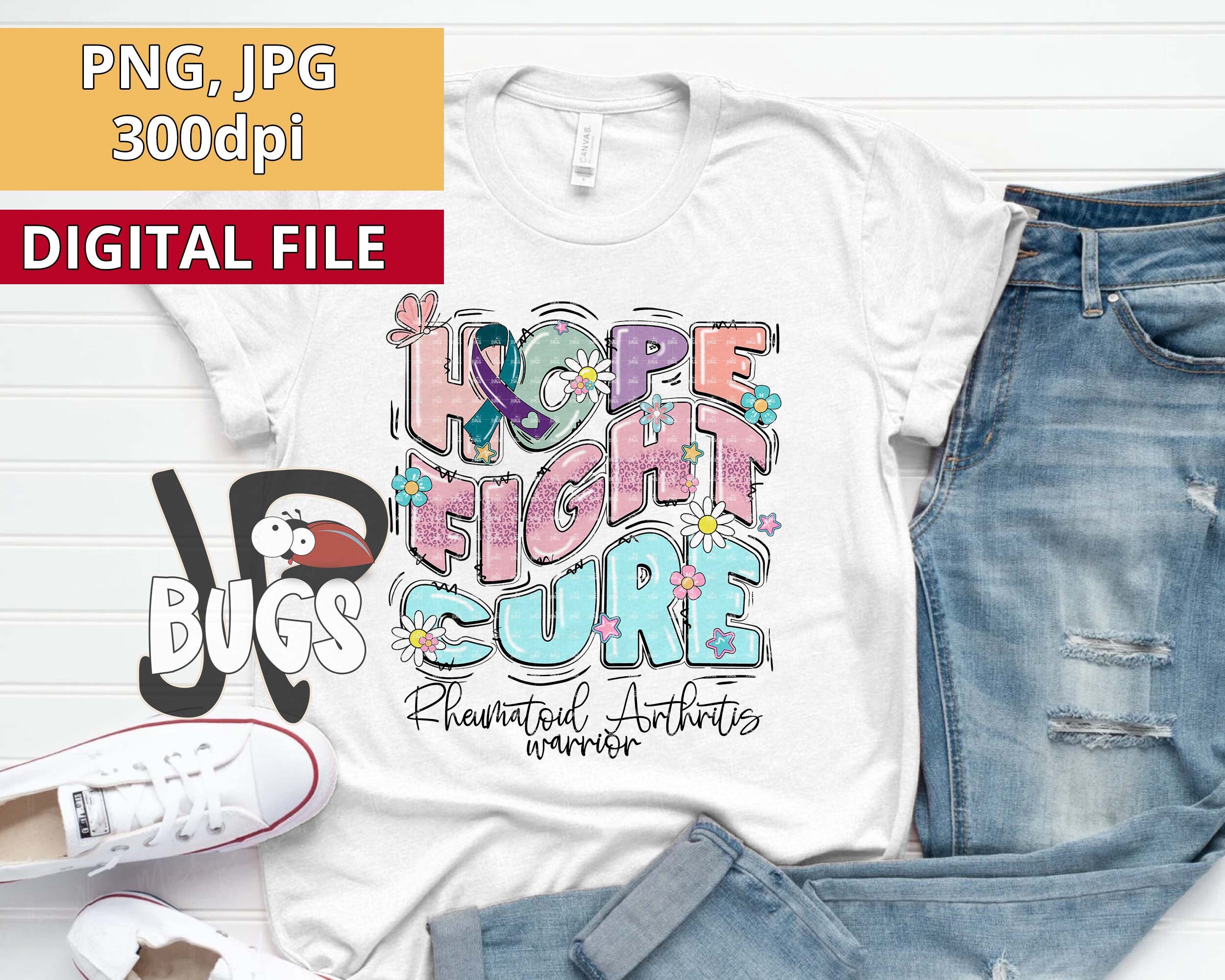 Faith Hope Cure Rheumatoid Arthritis Awareness Png Sublimation Design ...