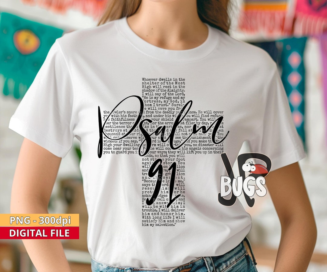 Psalm 91 PNG Christian Sublimation Design – Inspirational Faith Art ...