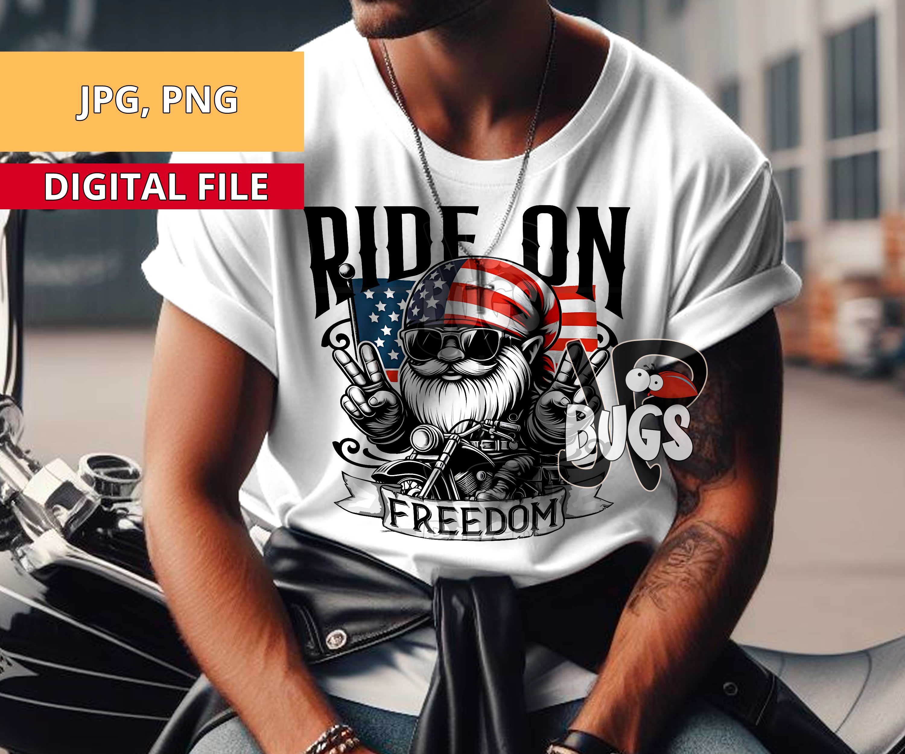 Ride on Freedom Biker Png Sublimation Design Download Dtg Print Clipart ...