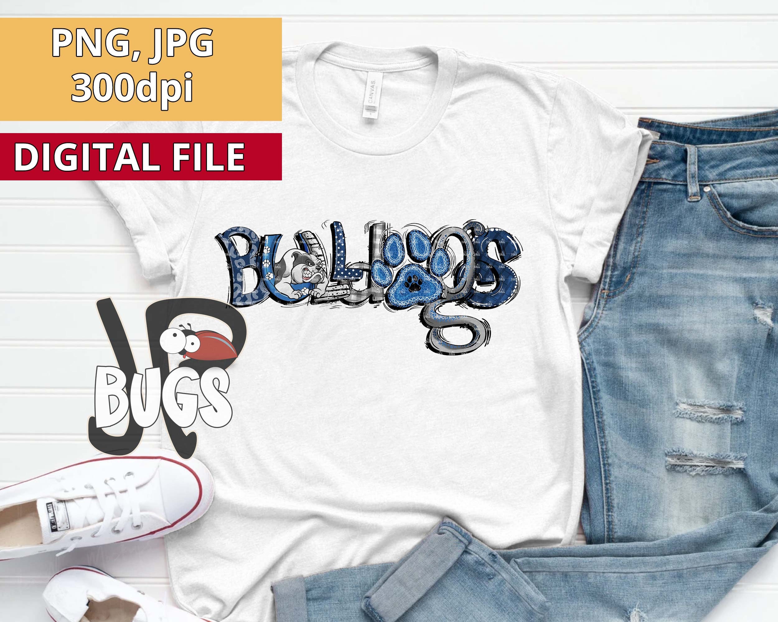 Blue and White Bulldogs Png, Bulldogs Doodle Letters Png, Bulldogs ...