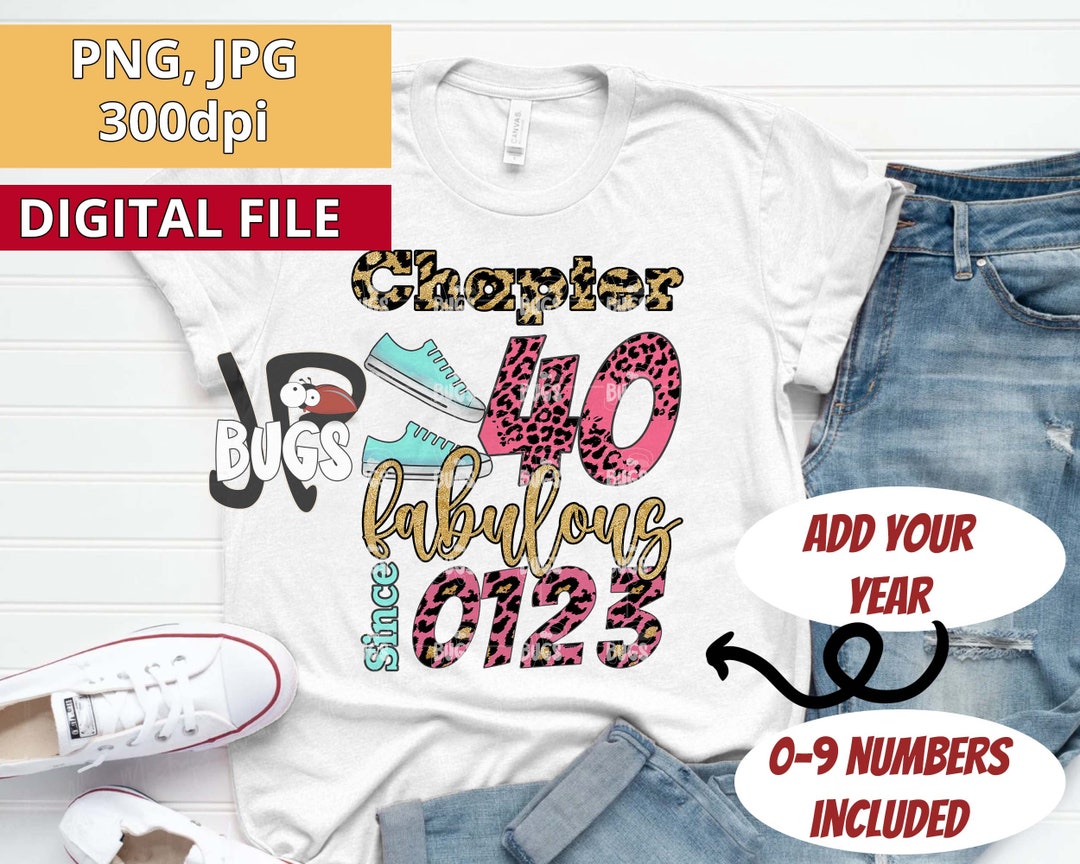 40th Birthday T-shirt Png, Chapter 40 Png, Personalized Year ...