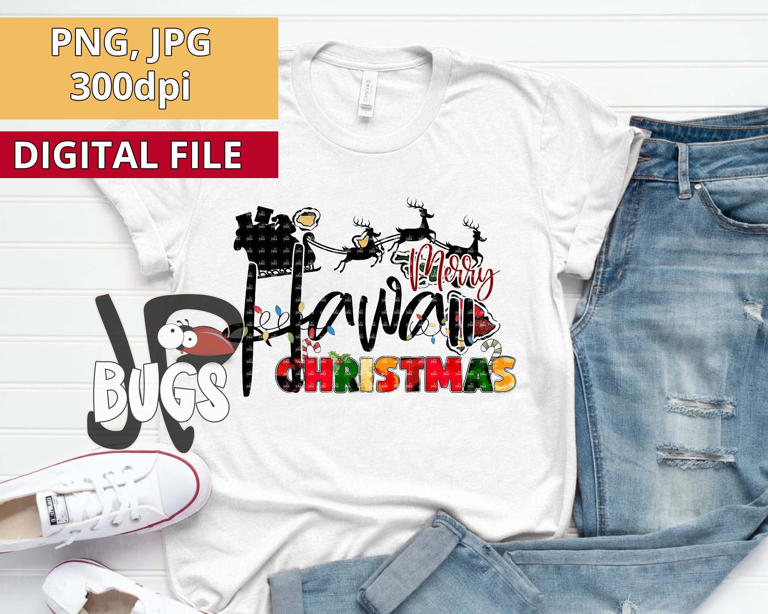 Merry Hawaii Christmas Hawaii State PNG Sublimation Design - Etsy