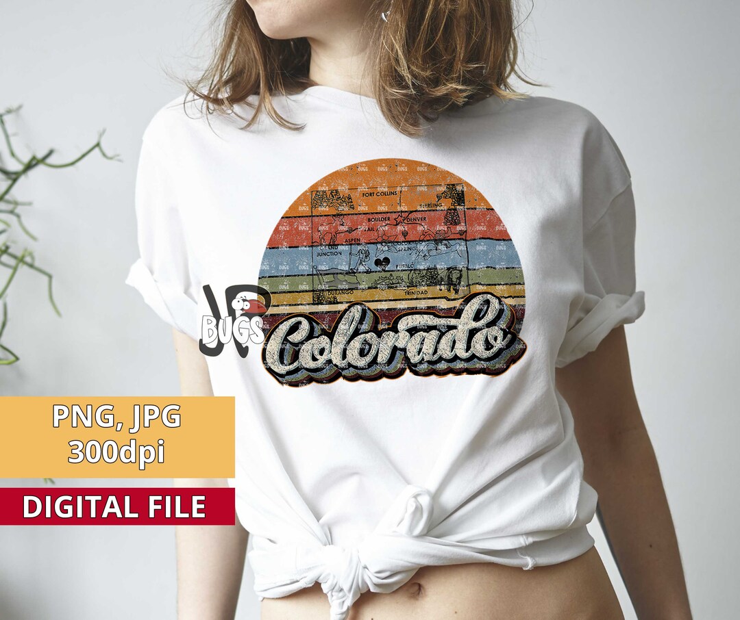 Retro Colorado Png, Vintage Colorado State Png, Colorado Clipart ...