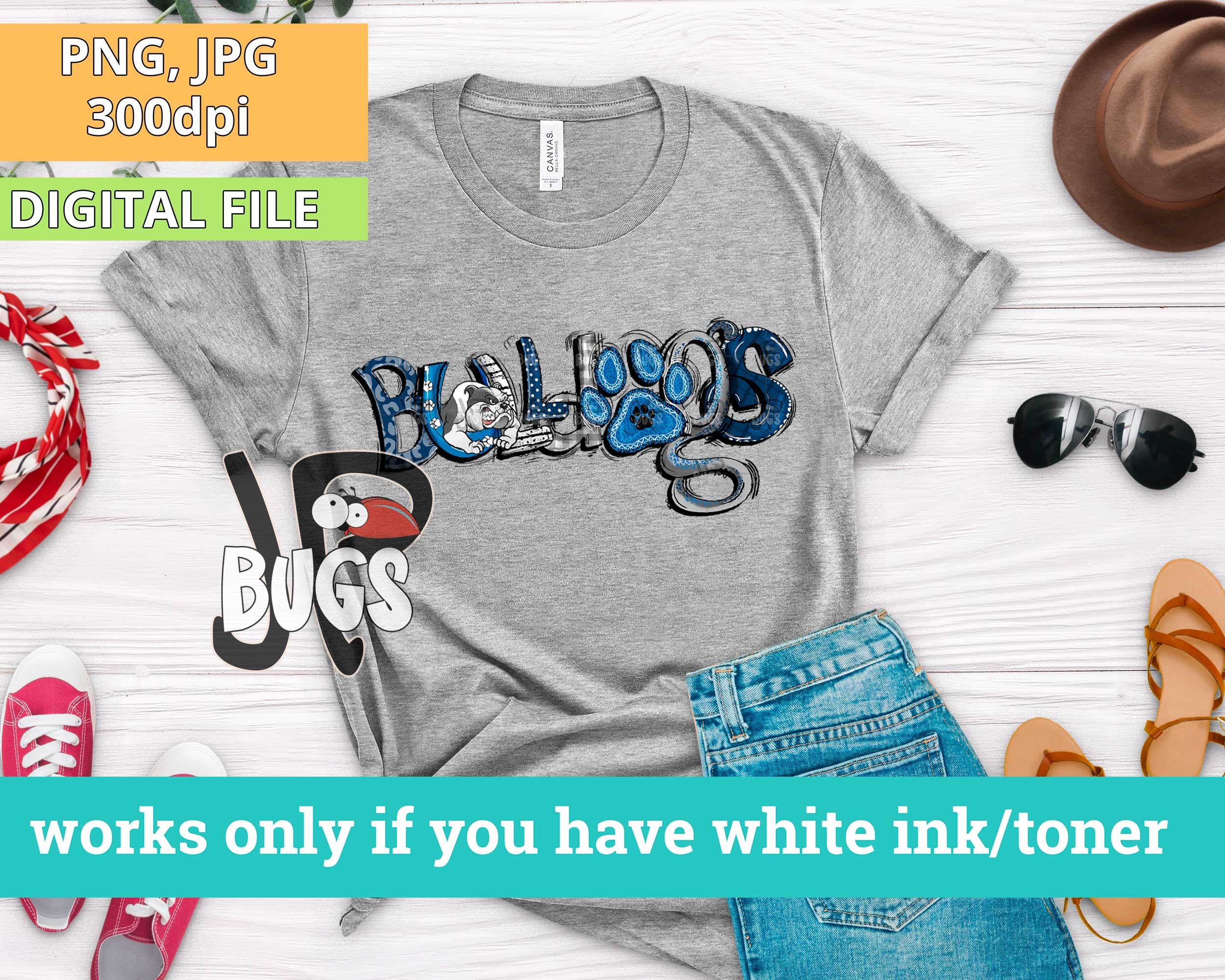 Blue and White Bulldogs Png, Bulldogs Doodle Letters Png, Bulldogs ...