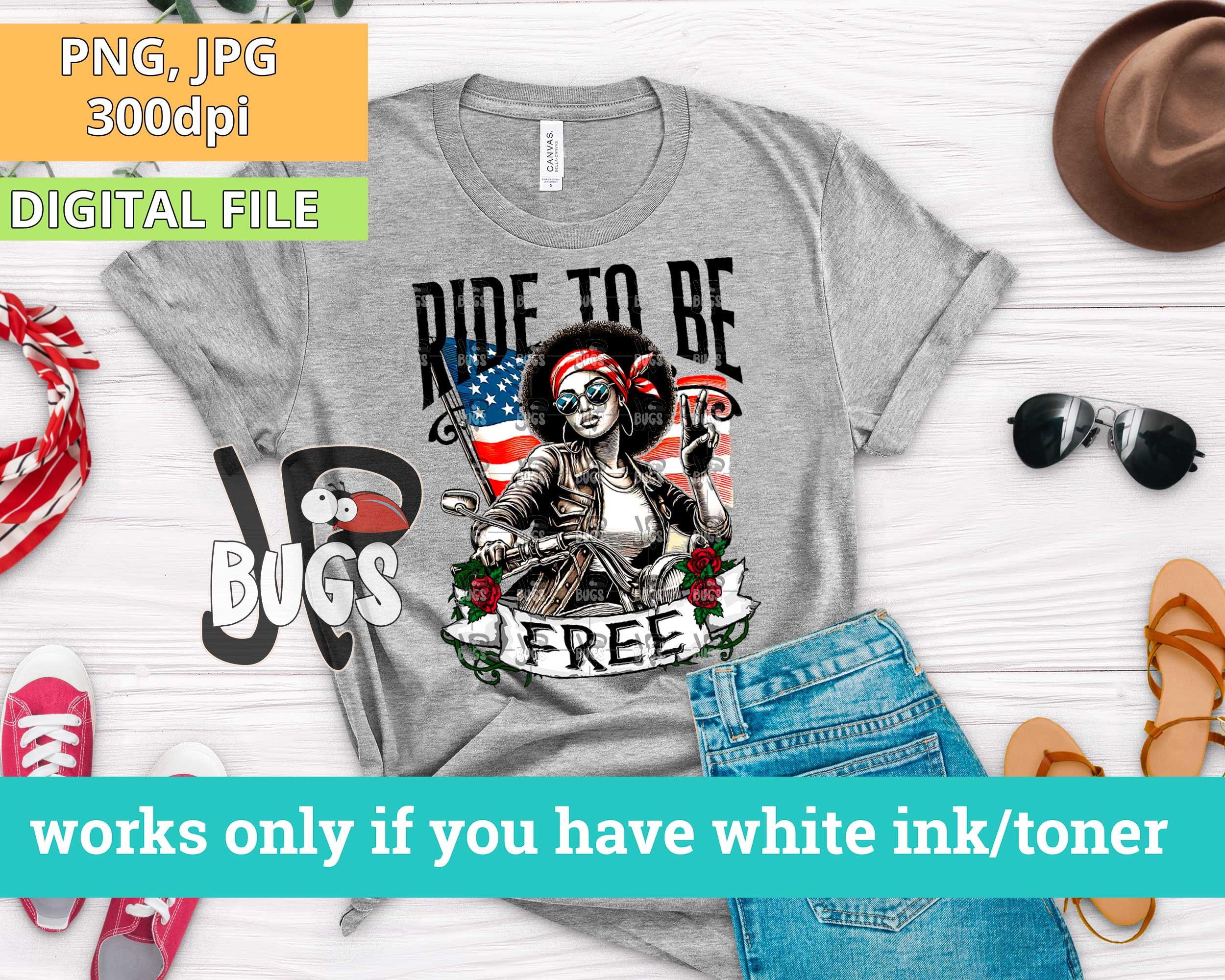 Ride to Be Free Biker Girl Png Sublimation Design Download Dtg Print ...