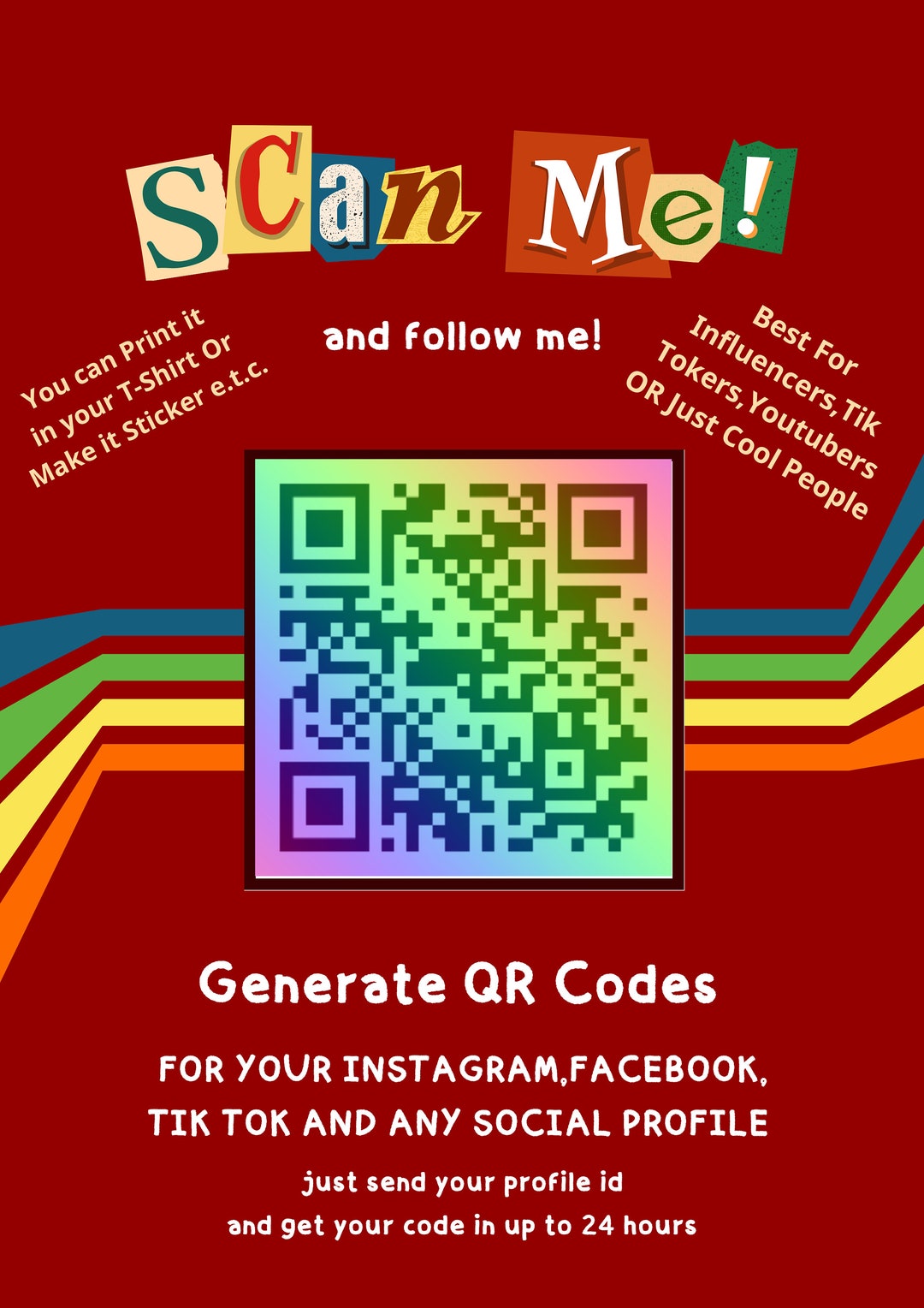 Digital QR Code Download for Social Media, Wedsite,printable in T ...