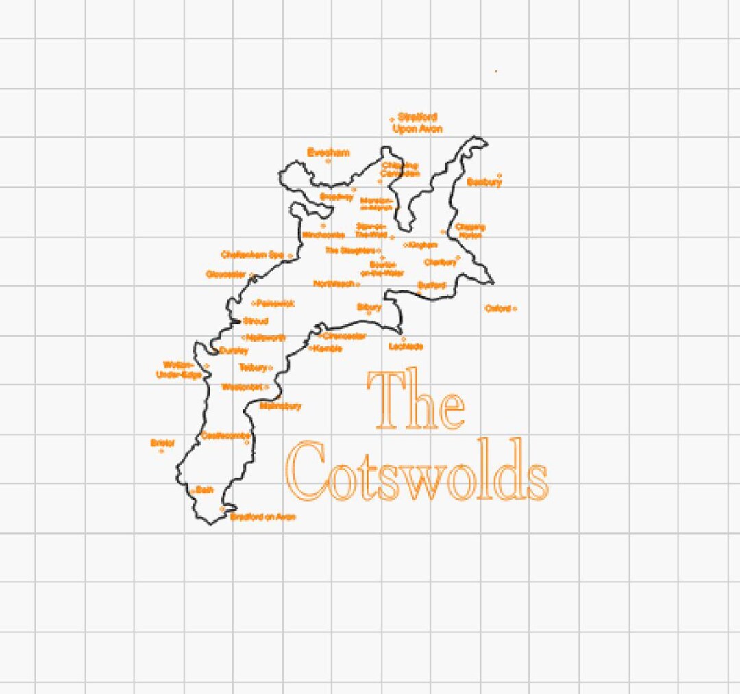 SVG File Map of the Cotswolds. Hand Made. - Etsy