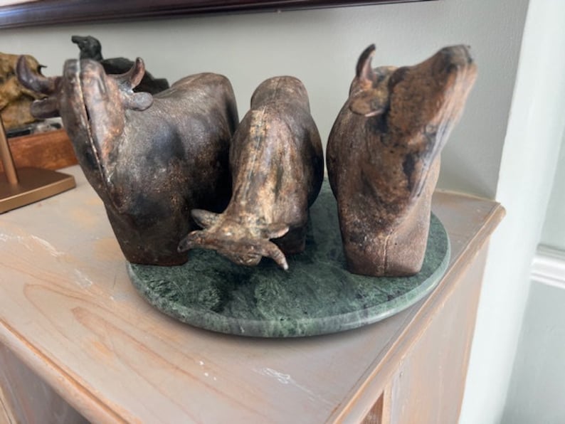 Antique Japanese Meiji Cast Iron Cows. Cold-painted. SET OF THREE. - Etsy