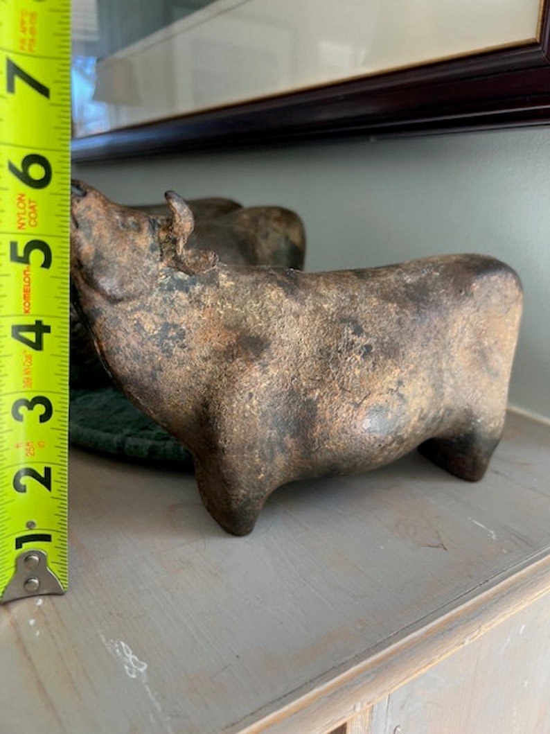 Antique Japanese Meiji Cast Iron Cows. Cold-painted. SET OF THREE. - Etsy