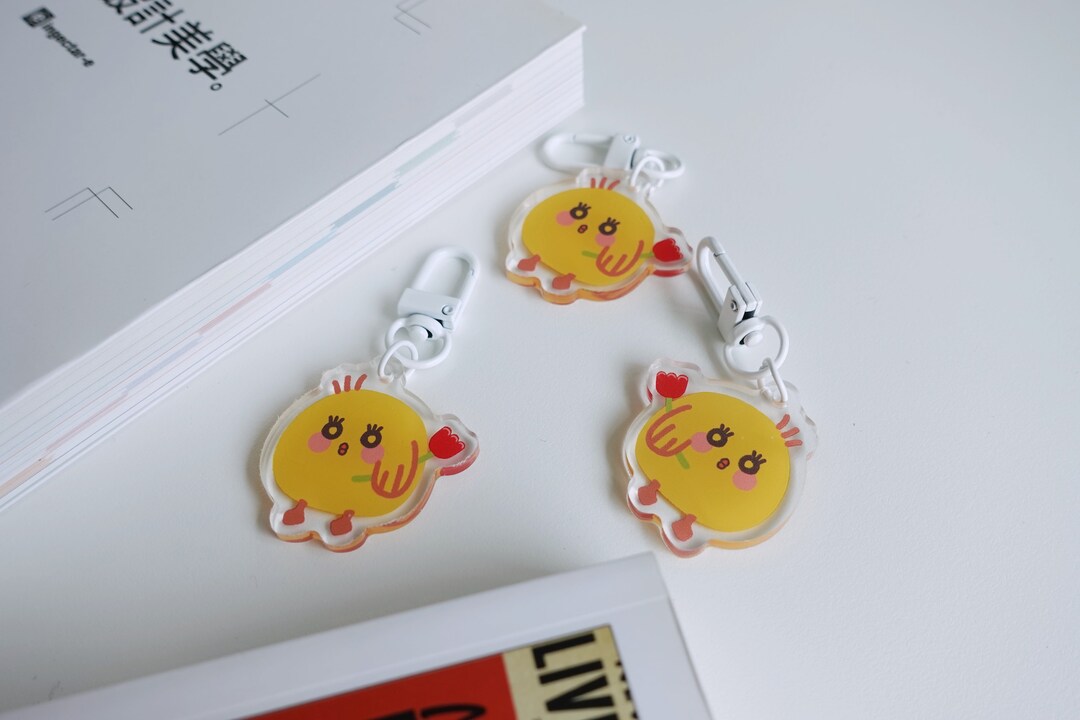 Chicduck Keychain \\ Little Cute Chicken Duck, Clear Acrylic Keychains ...