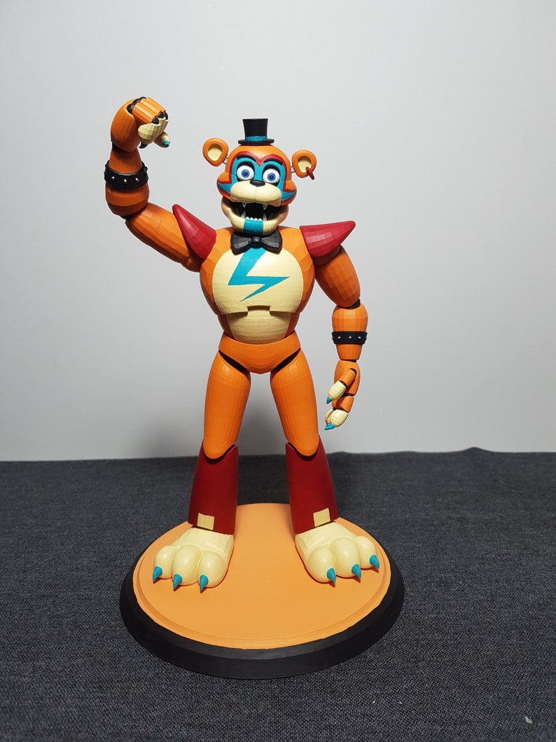 Fnaf Glamrock Freddy Printed Figure 25cm Etsy