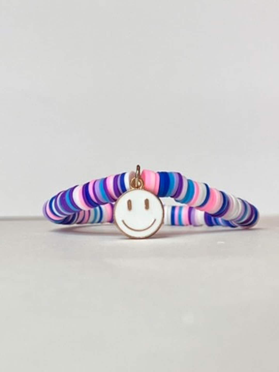 Pink Blue and Purple Mixed Smiley Face Bracelet - Etsy
