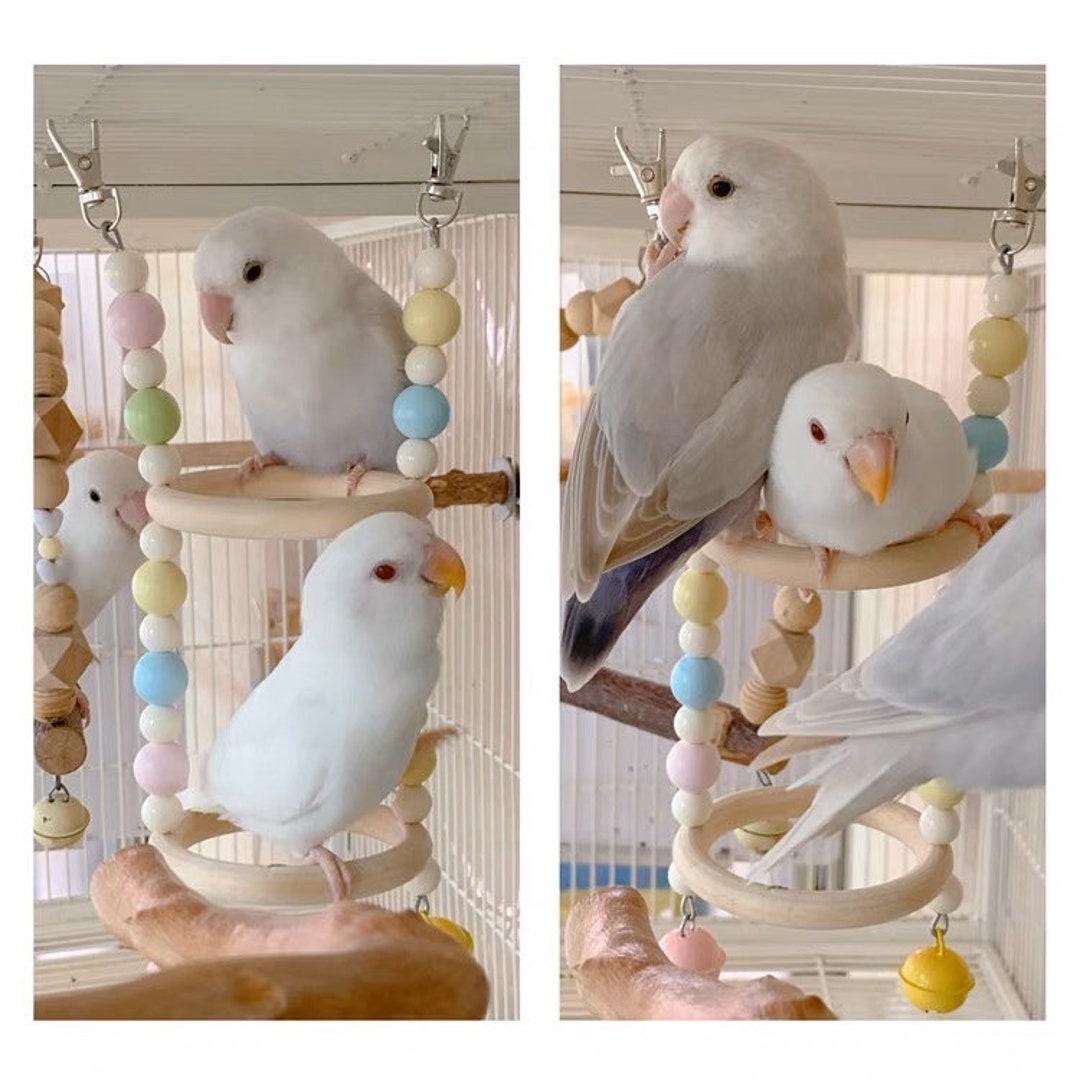 25x8cm Macaron Color 2 Layers Swings With Bells Birdcage Decorative ...